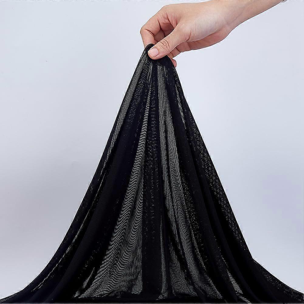 1 Yard Black Mesh Fabric Stretch 4 Way Power Mesh Fabric Spandex Power ...