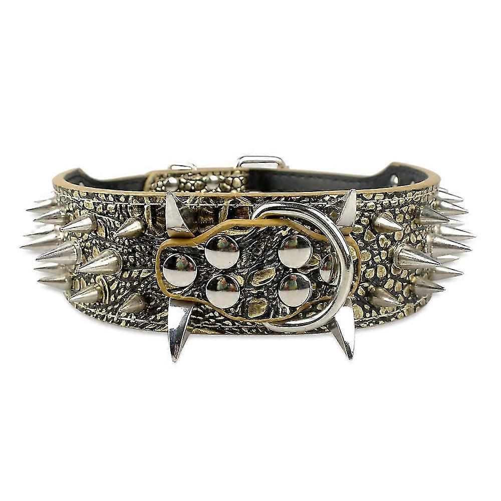 5cm Wide Cool Sharp Spiked Studded Leather Dog Collars for Pitbull ...