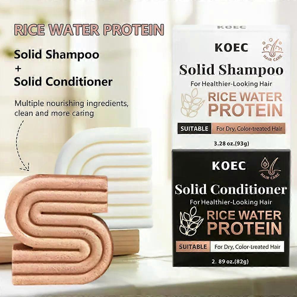 Rice Bar Shampoo & Conditioner Set for Hair Growth - Solid Shampoo ...
