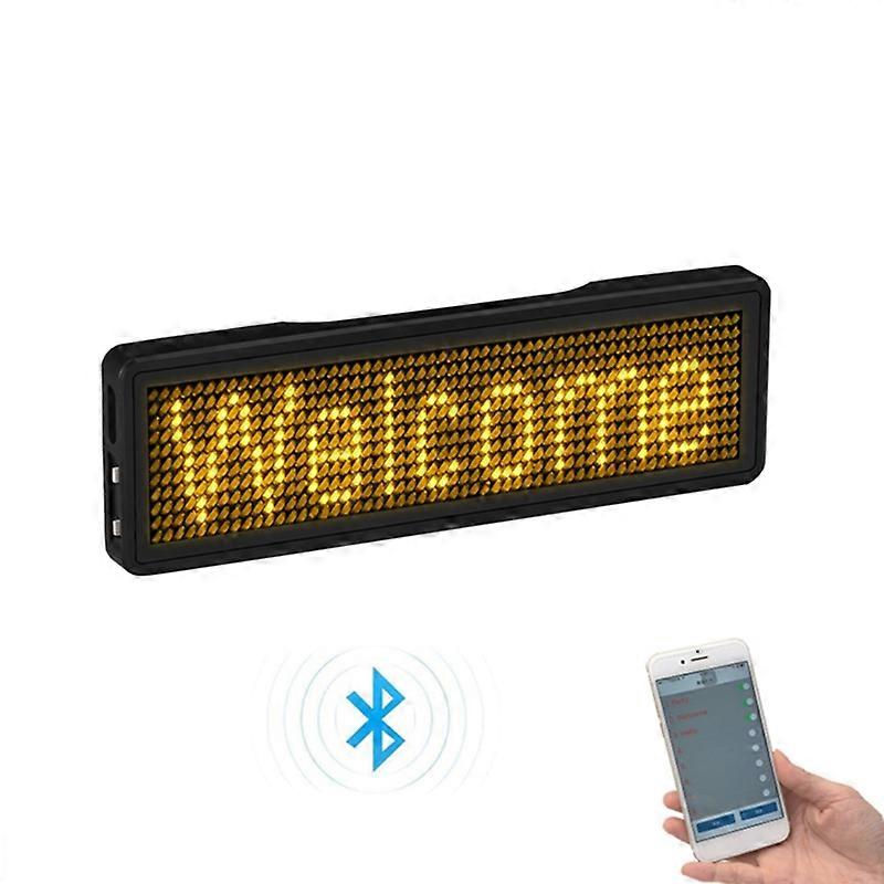 Bluetooth LED Name Badge Rechargeable Light Sign DIY Programmable ...