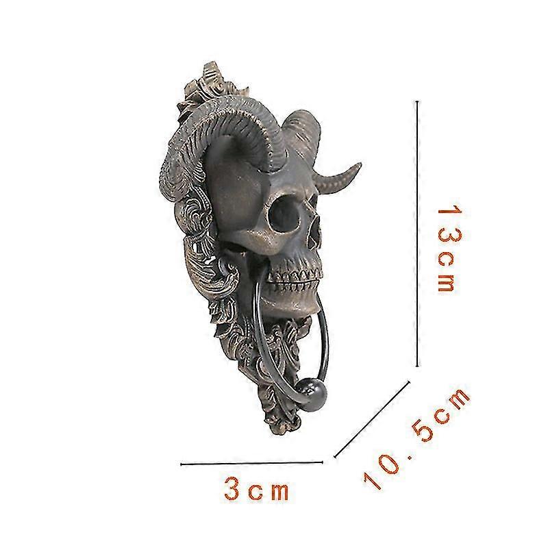 Goat Horned God Skull Hanging Door Knocker, Wall Decoration, Satan ...