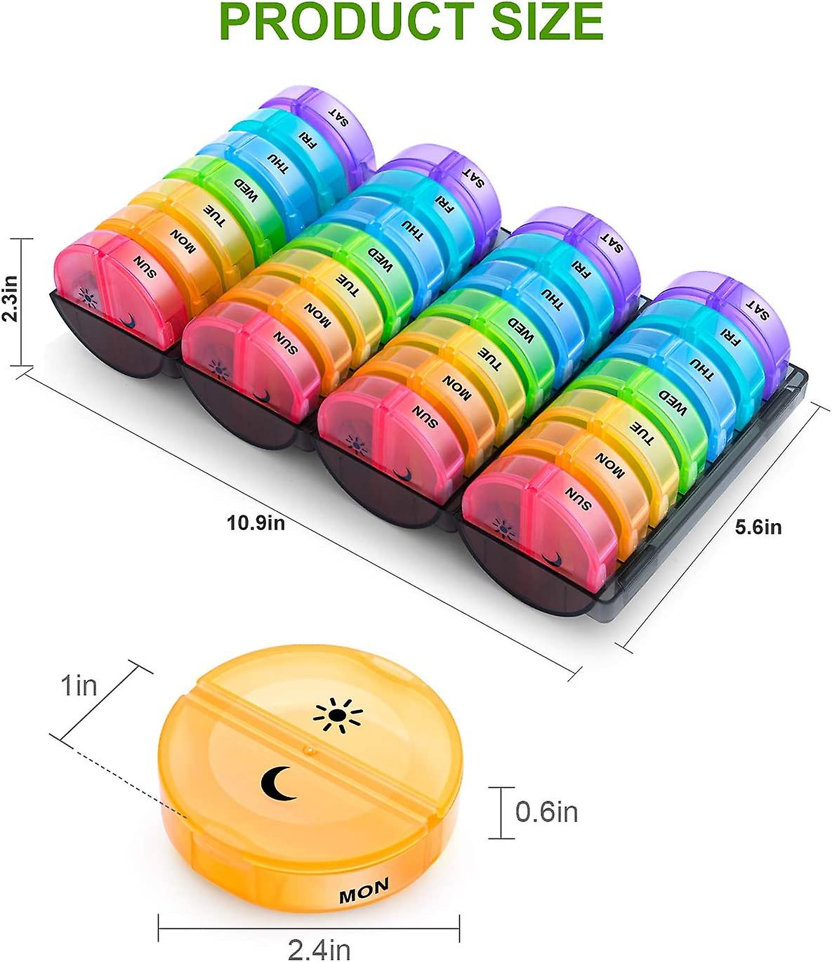 Extra Large Monthly Pill Organizer 2 Times A Day, XL One Month 28 Day ...