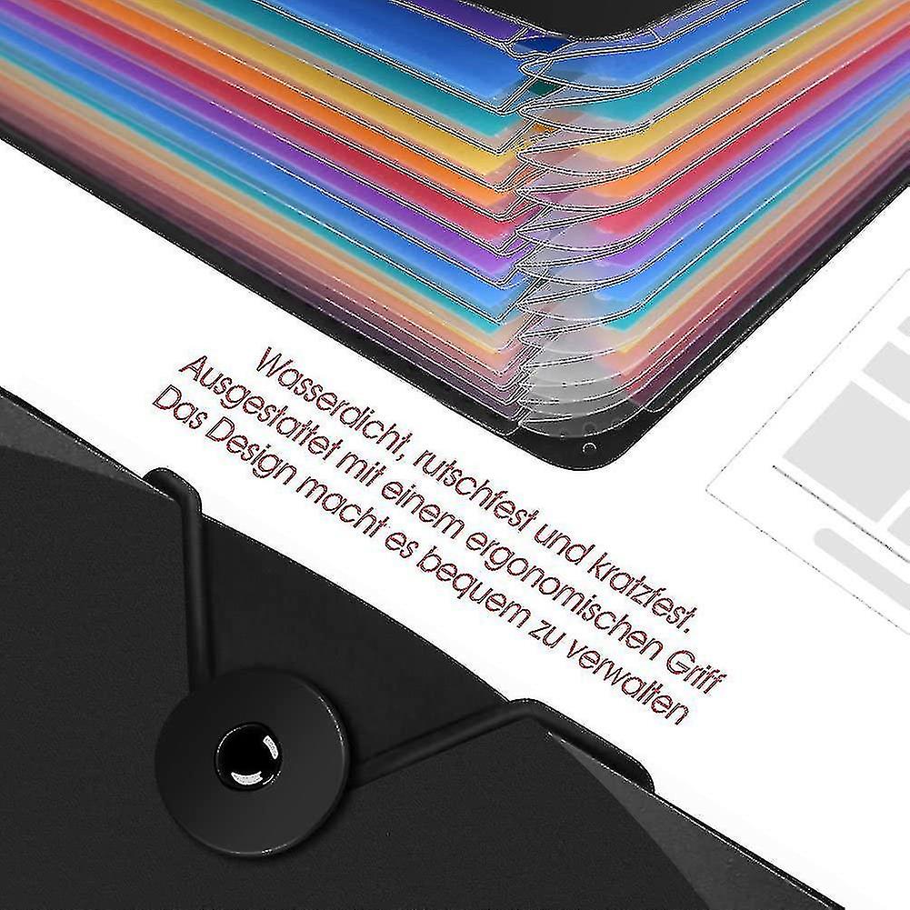 Document Folder A4 Compartment Folder File Organizer With Elastic Band ...