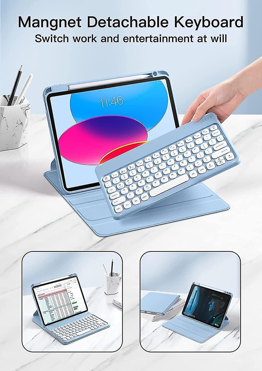 Ipad Pro 12.9 2022 2021 2020 2018 Case With Keyboard And Mouse,rotating ...