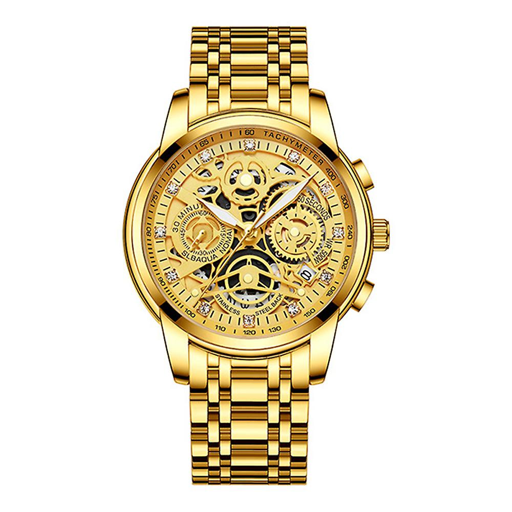 Men'S Watches Luxury Original Waterproof Quartz Watch Men'S Gold ...