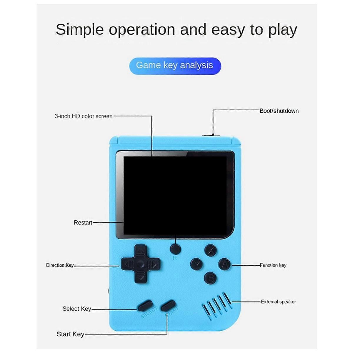Handheld Video Game Console 3.0 Inch Color Retro Portable Mini LCD Kids ...