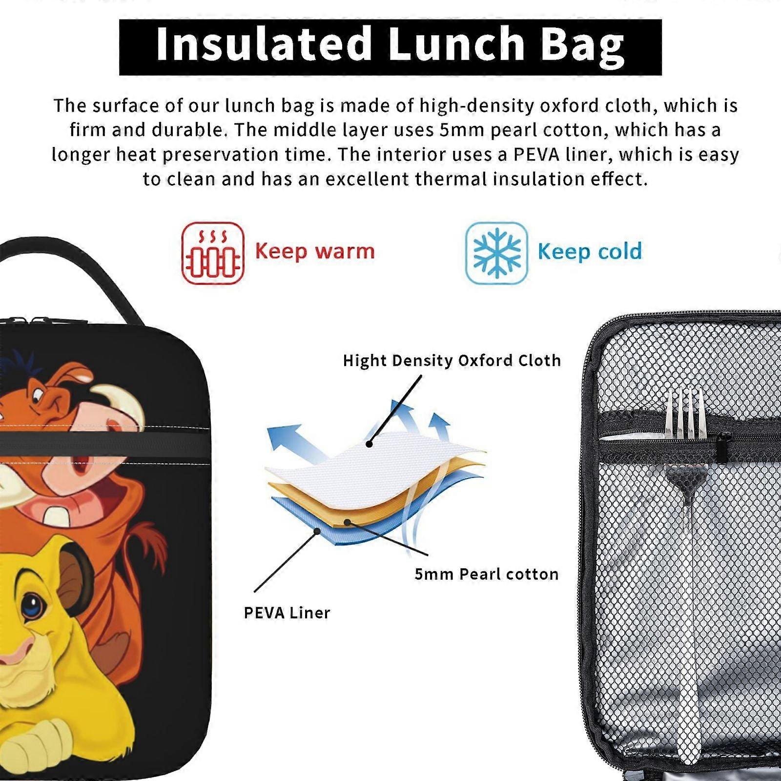 Anime Cartoon Lion King Lunch Box - Insulated Lunch Bag For Girls Boys ...