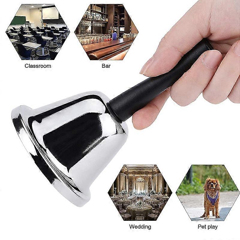 Loud Hand Bell, 2 Pack Silver Steel Hand Bells Dinner Bells for Inside ...