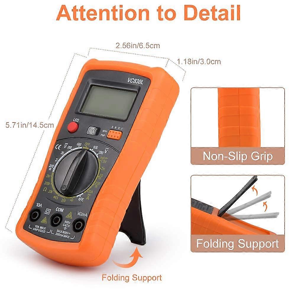 VC830L Digital Multimeter Handheld Digital Multimeter Ammeter Voltmeter ...