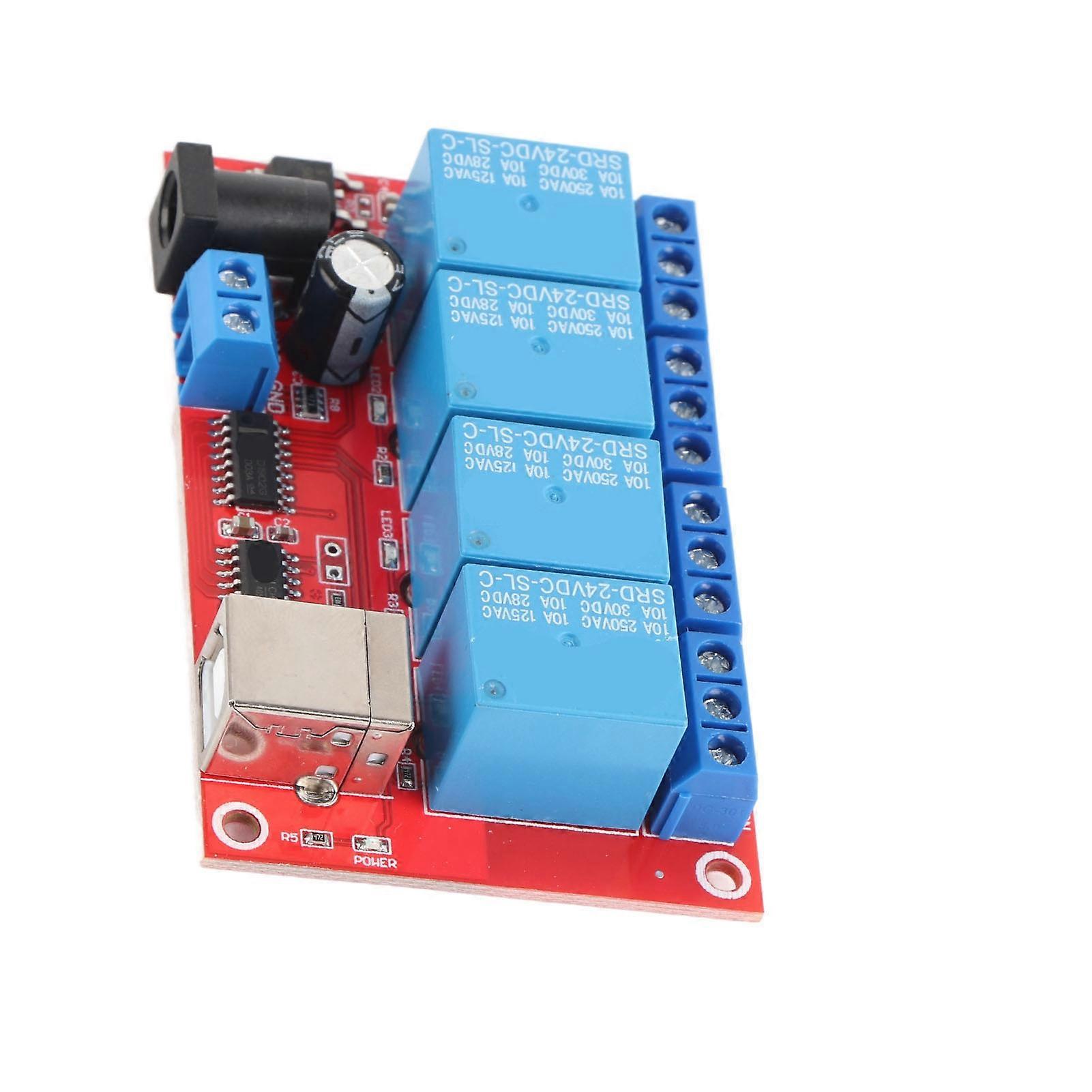 4 Channel Relay Module USB Drive Free DC Relay Board Computer Control ...