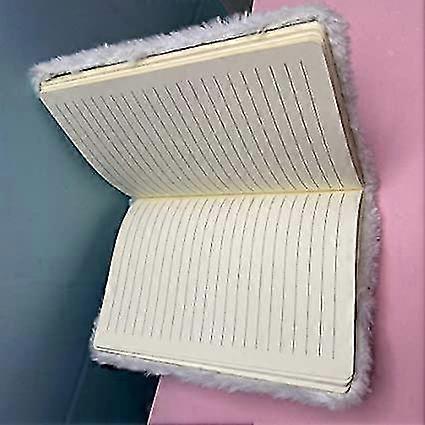 Plush Notebook, Faux Fur Notebook For Kids, Panda Pattern Diary Journal ...