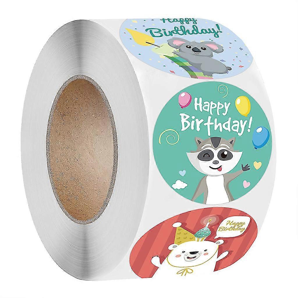 1 Inch Mini Happy Birthday Stickers Roll For Kids And Adults 500 Pcs ...