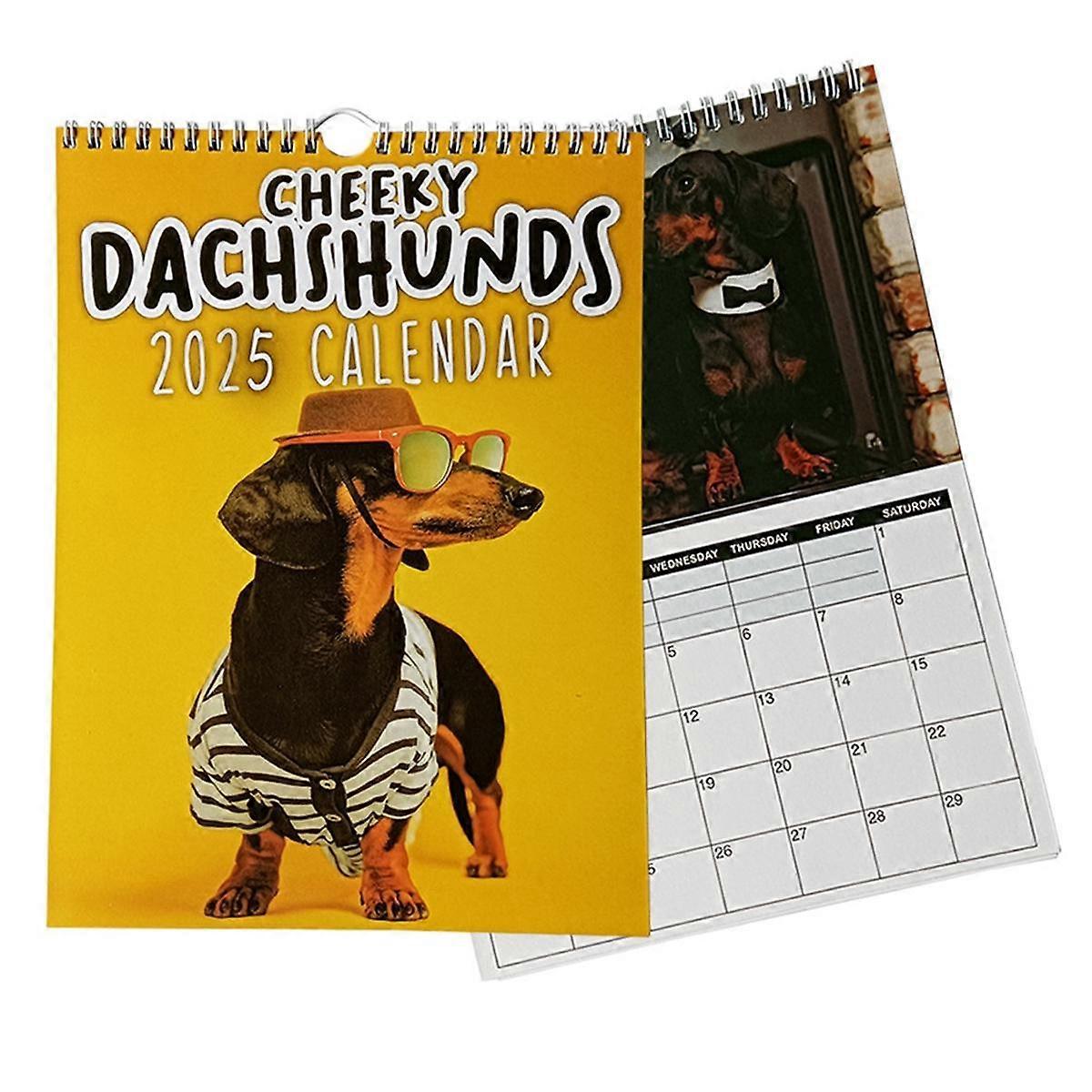 Cheeky Dachshunds - 2025 Wall Calendar New Year Gifts Gift Wall ...