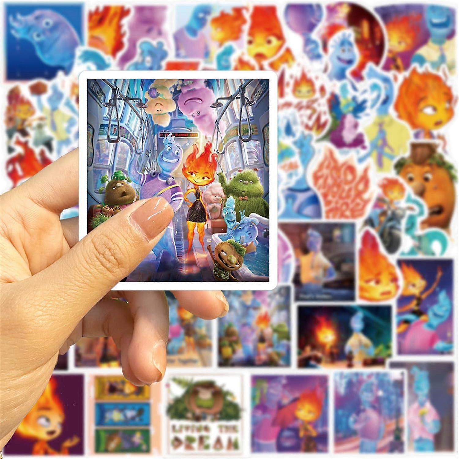 50 Pcs Kids Elemental Stickers Pack American Animated Films Stickers ...