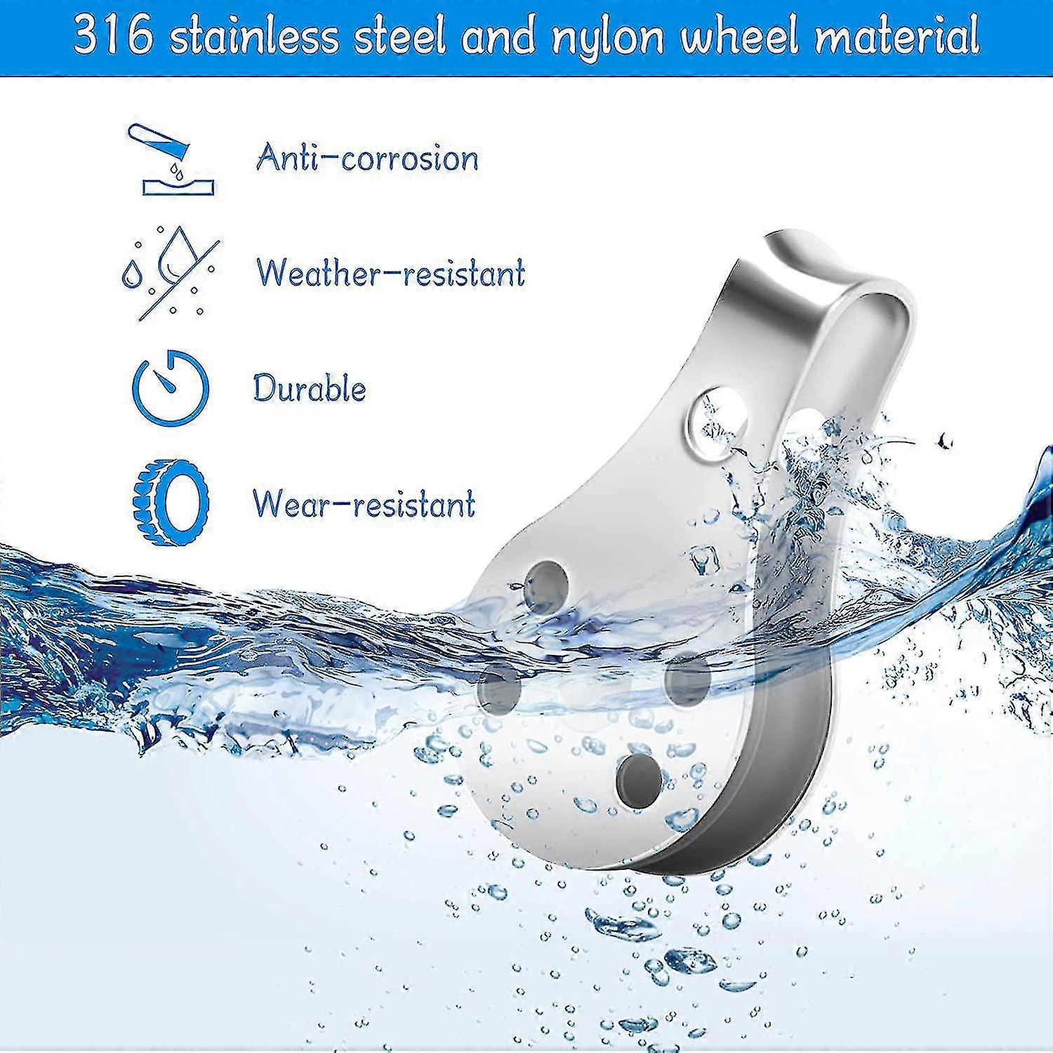 Traction Pulley 5 Pieces Lifting Pulley Heavy Duty Stainless Steel ...