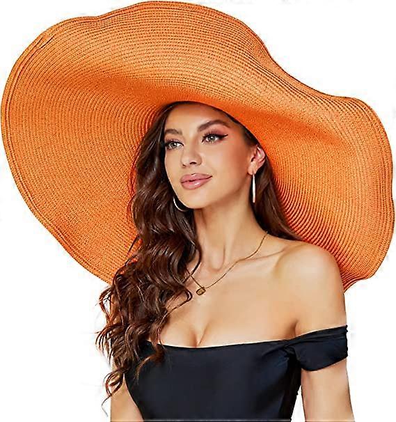 Oversized women's beach straw hats, stylish large wide brim sun hats ...