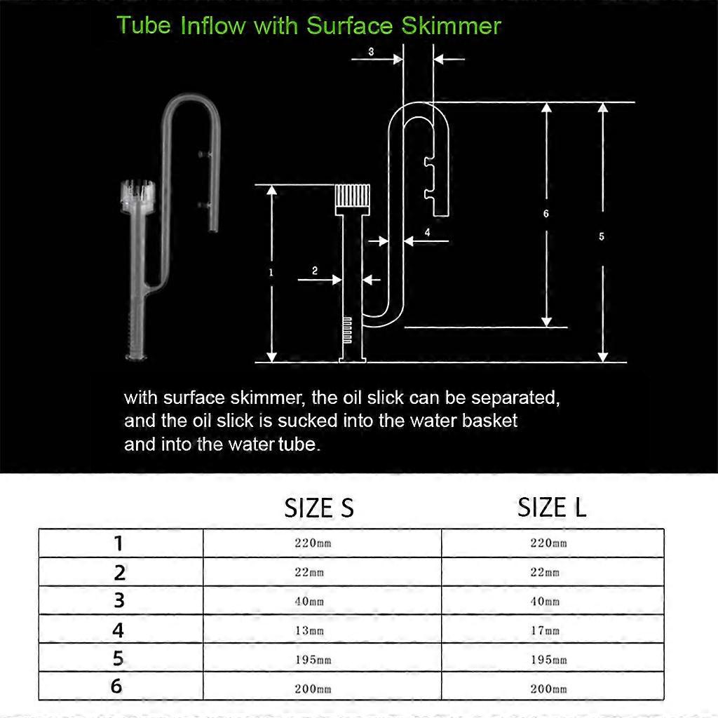 Glass Lily Pipe Skimmer Inflow Water Surface Flow Rate Adjustable Lily ...
