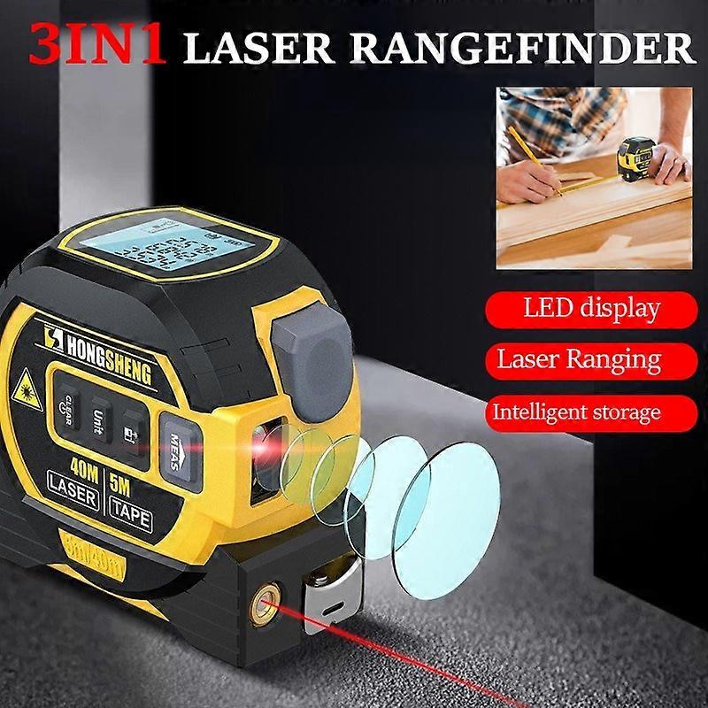3 In 1 Laser Tape Measure Meter Infrared High-precision Intelligent Electronic Ruler 40/60m ...
