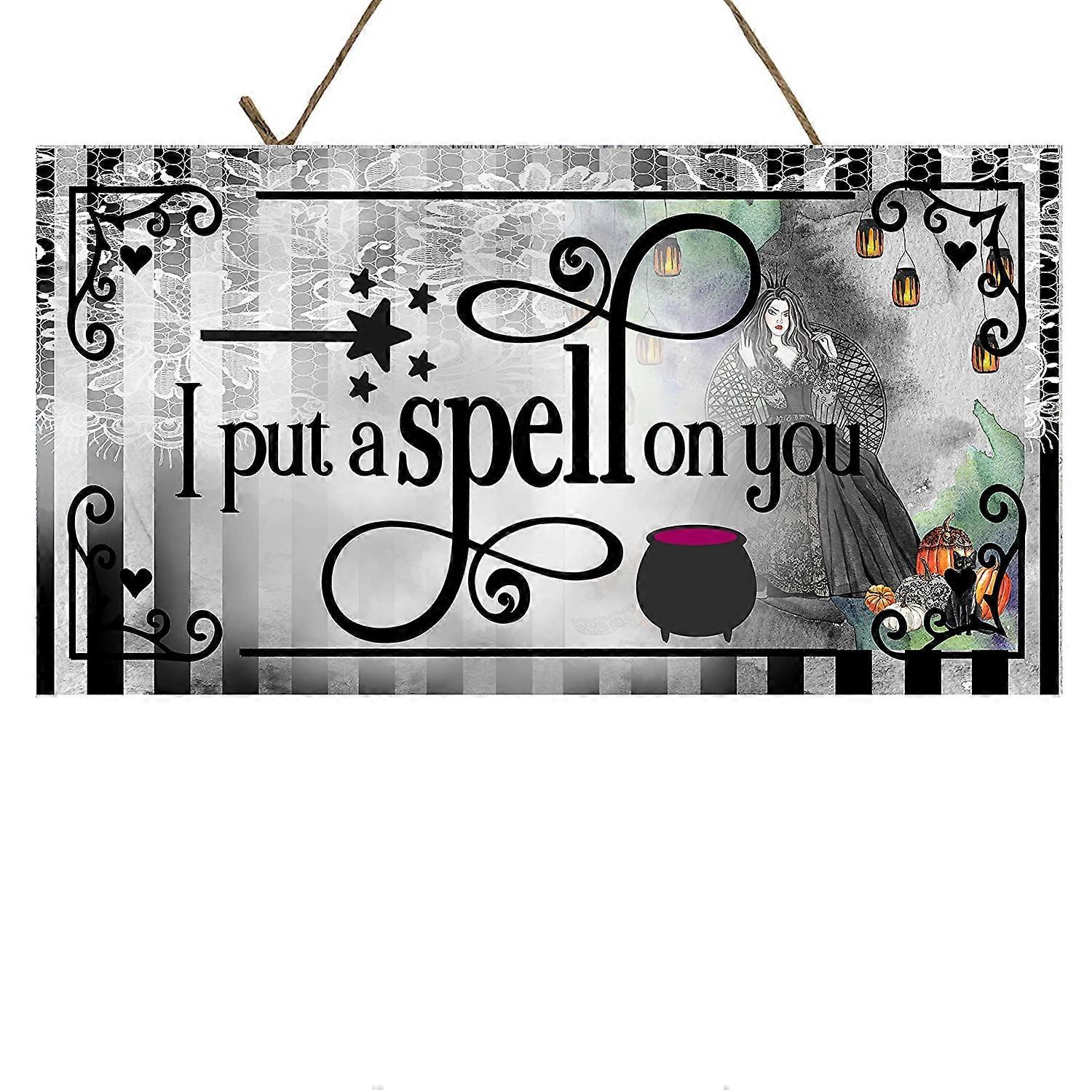 I Put a Spell on You Halloween Handmade Wood Sign - Wall Hanging House ...