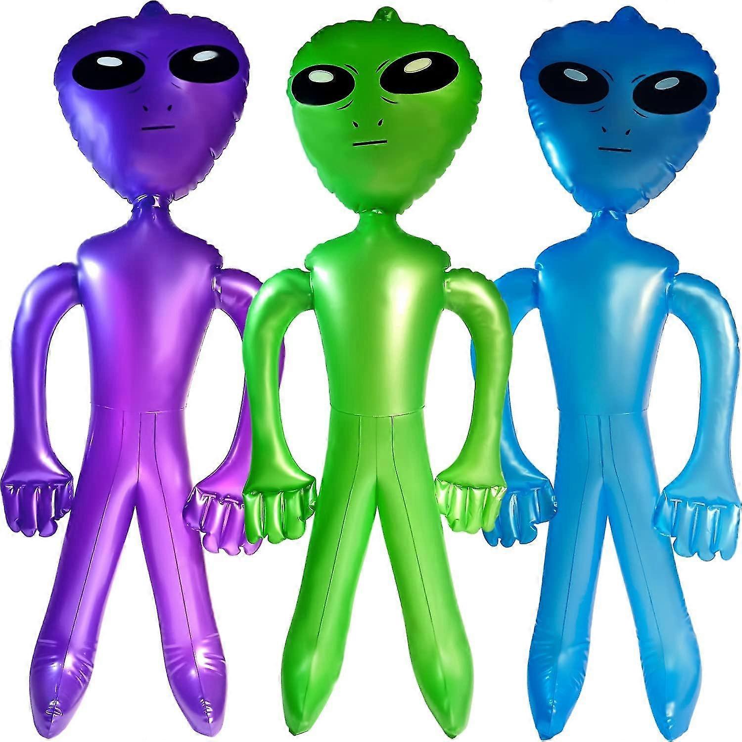 Inflatable Alien - Pack Of Jumbo - Green, Purple And Blue Inflate ...