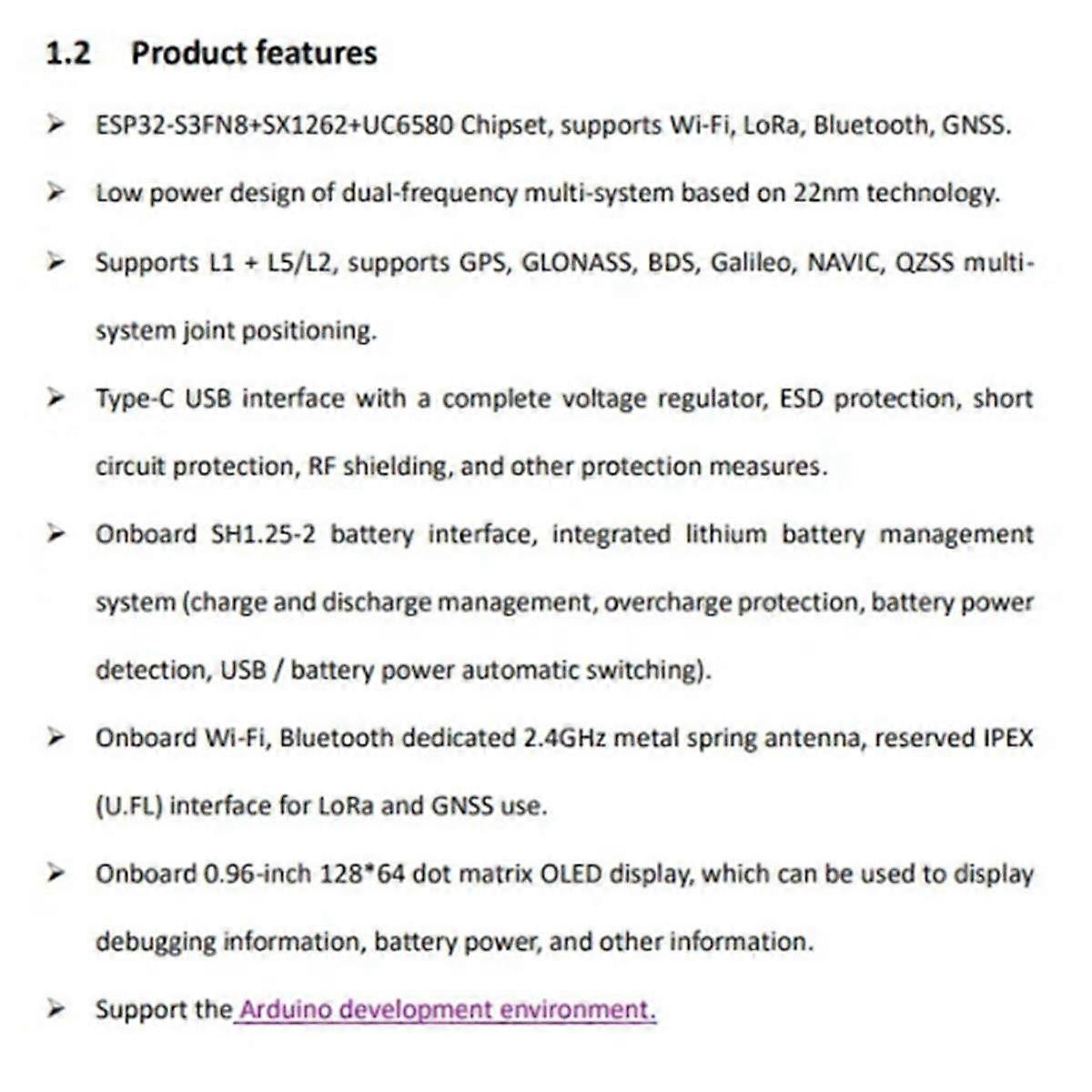 LoRa LoRaWAN Asset Tracker ESP32+SX1262 Wi-Fi Bluetooth GPS L1/L5 ...