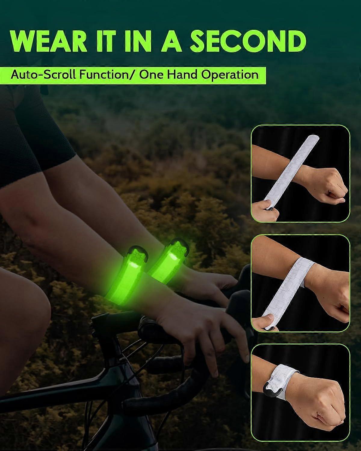 Rechargeable LED Armband 2-Pack, High Visibility Reflective Running ...