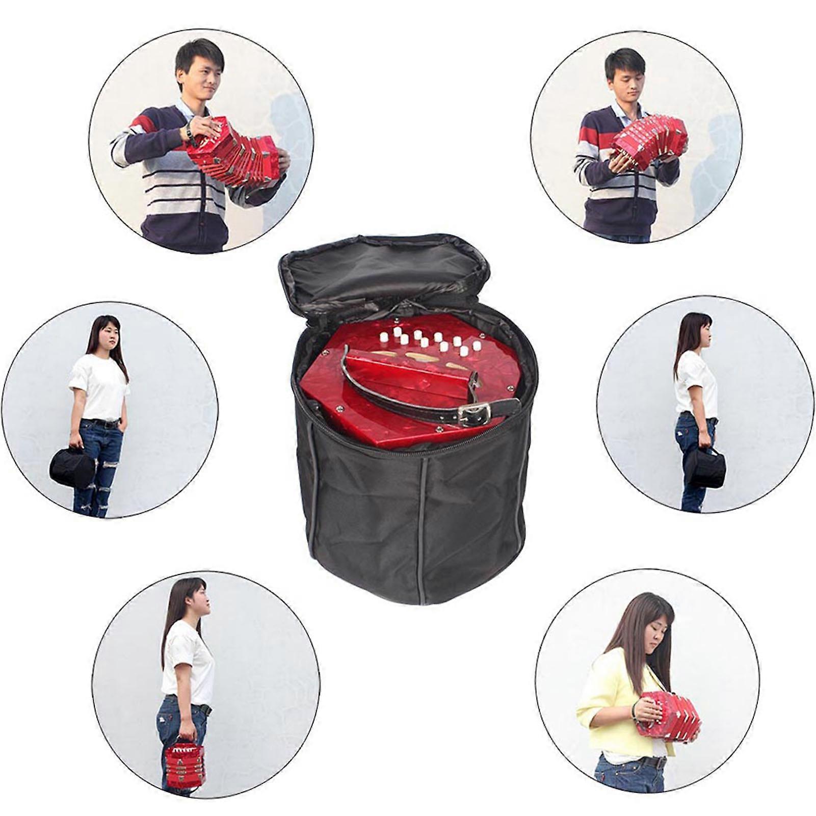 20 Buttons 40 Reeds Concertina with Carrying Bag Adjustable Hand Straps ...