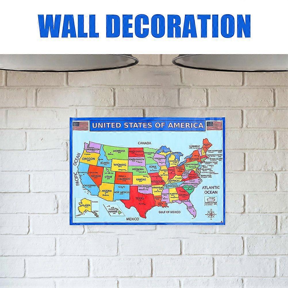 USA Map Educational Classroom Poster Teaching Geography Map Household ...