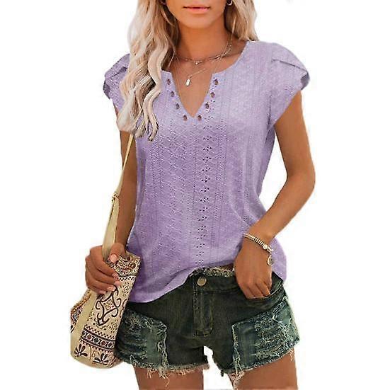 Summer T-shirt V-neck Dressing Up Skin-touching Summer Solid Color ...