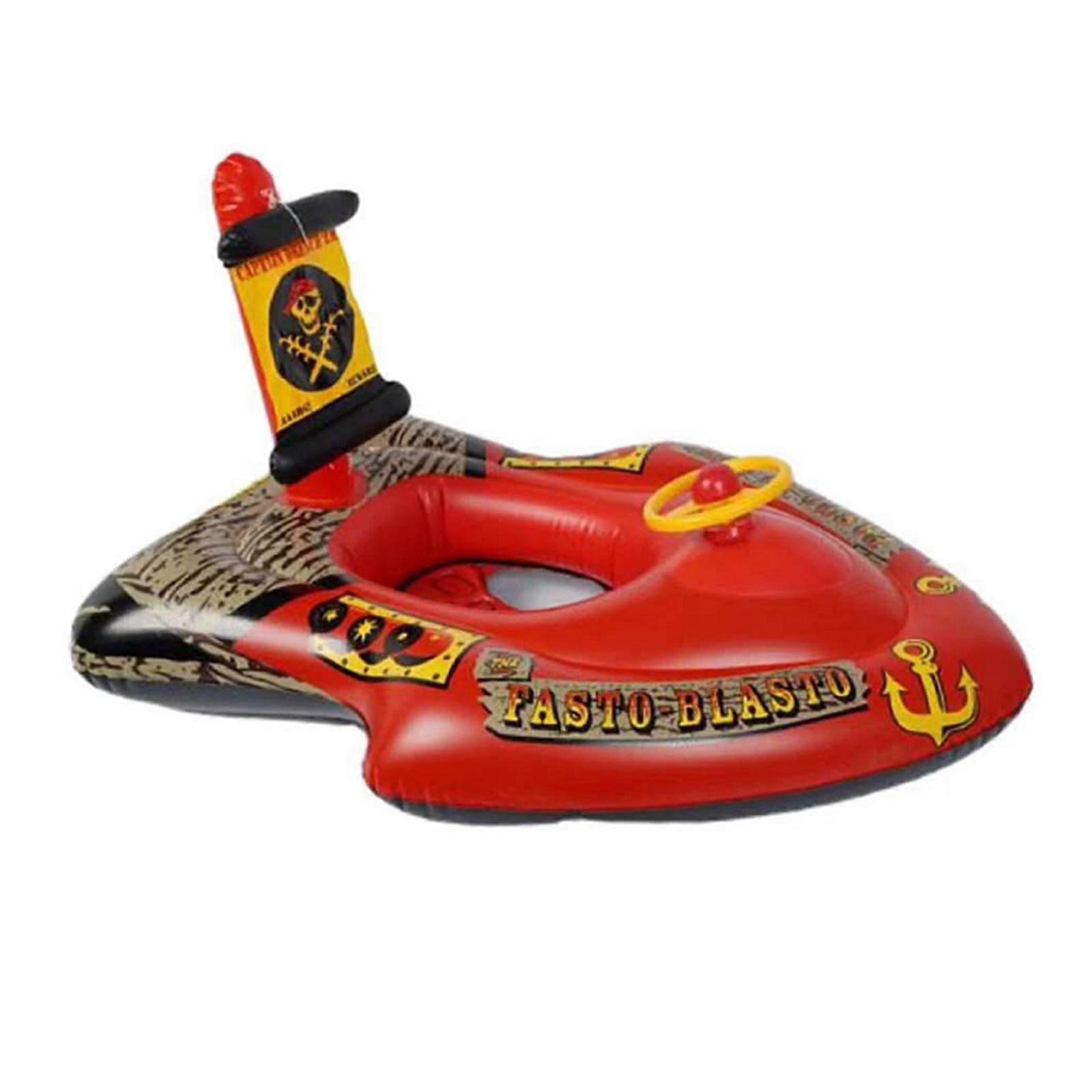 Children Sitting In Circle Pool Float Dinghy Pirate Ship Kids Toys ...