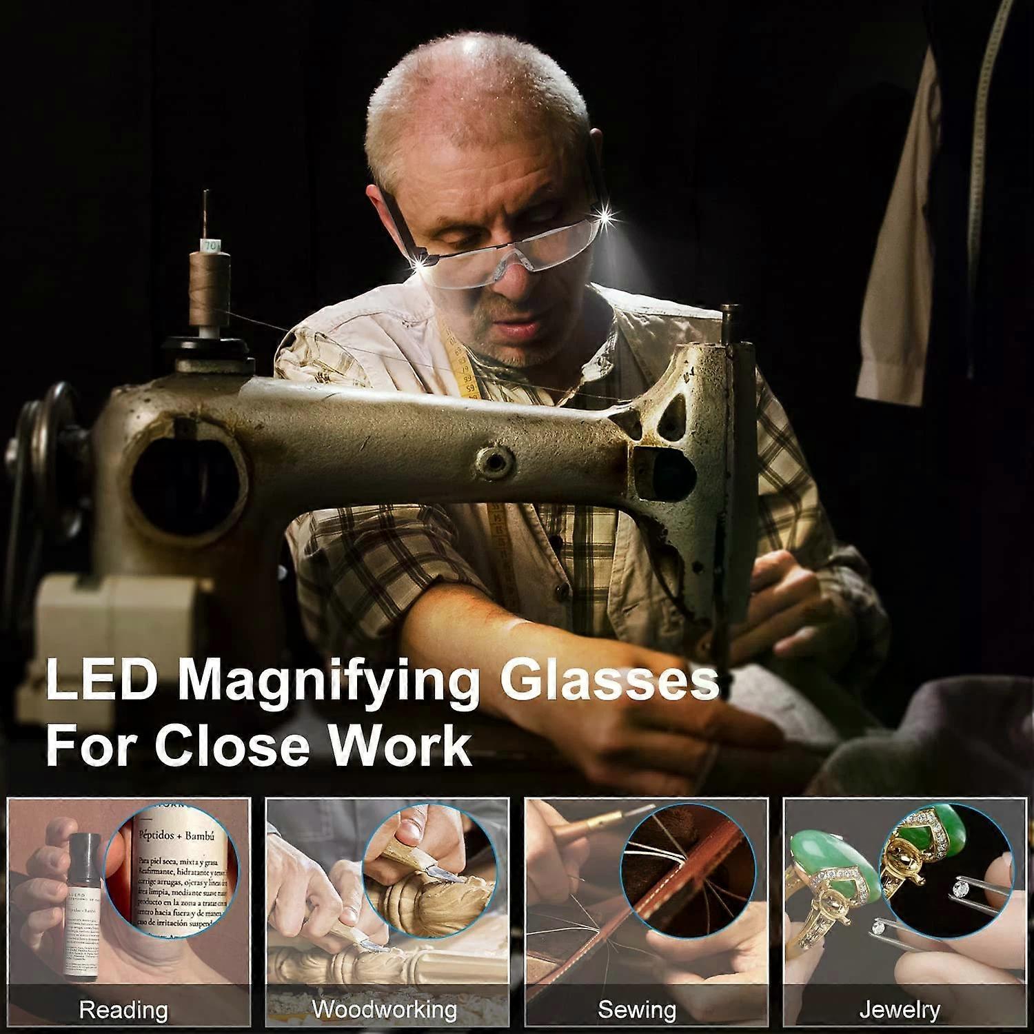 Magnifying Glasses with Light, 160% Magnification LED Rechargeable ...