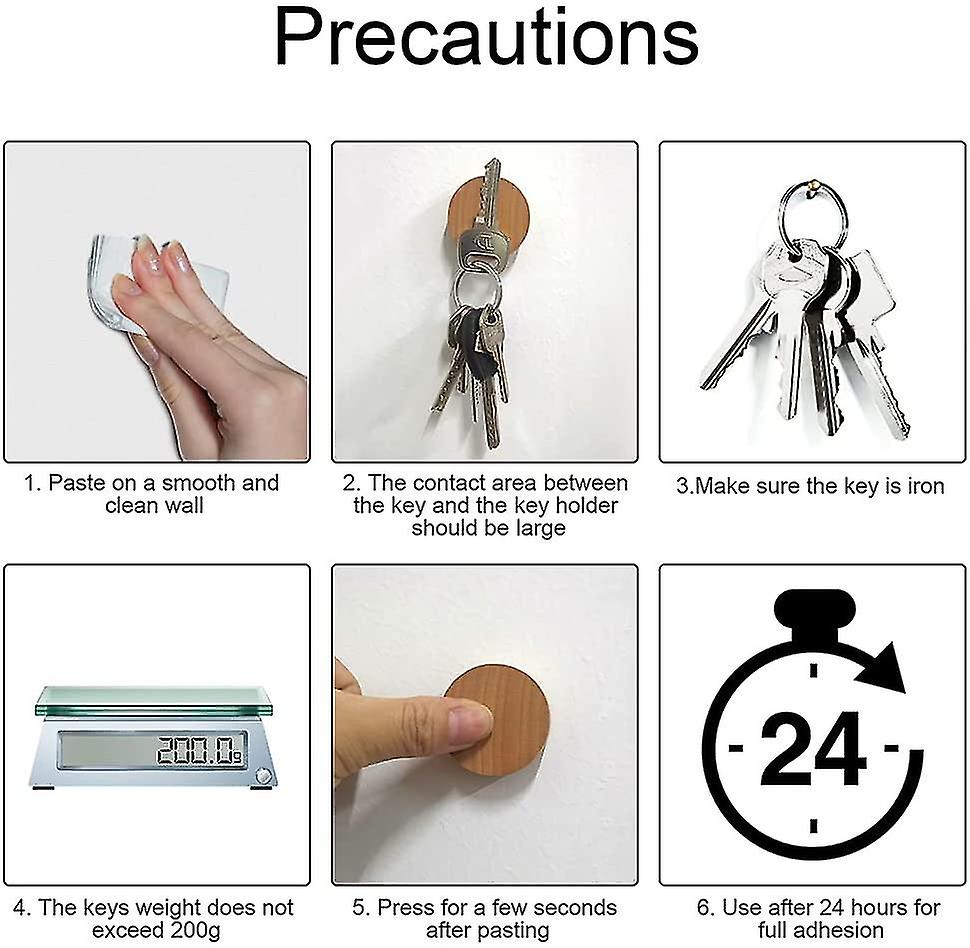 Magnetic Key Holder Wood Wall Hooks Round Wooden Key Hanger For Keys ...