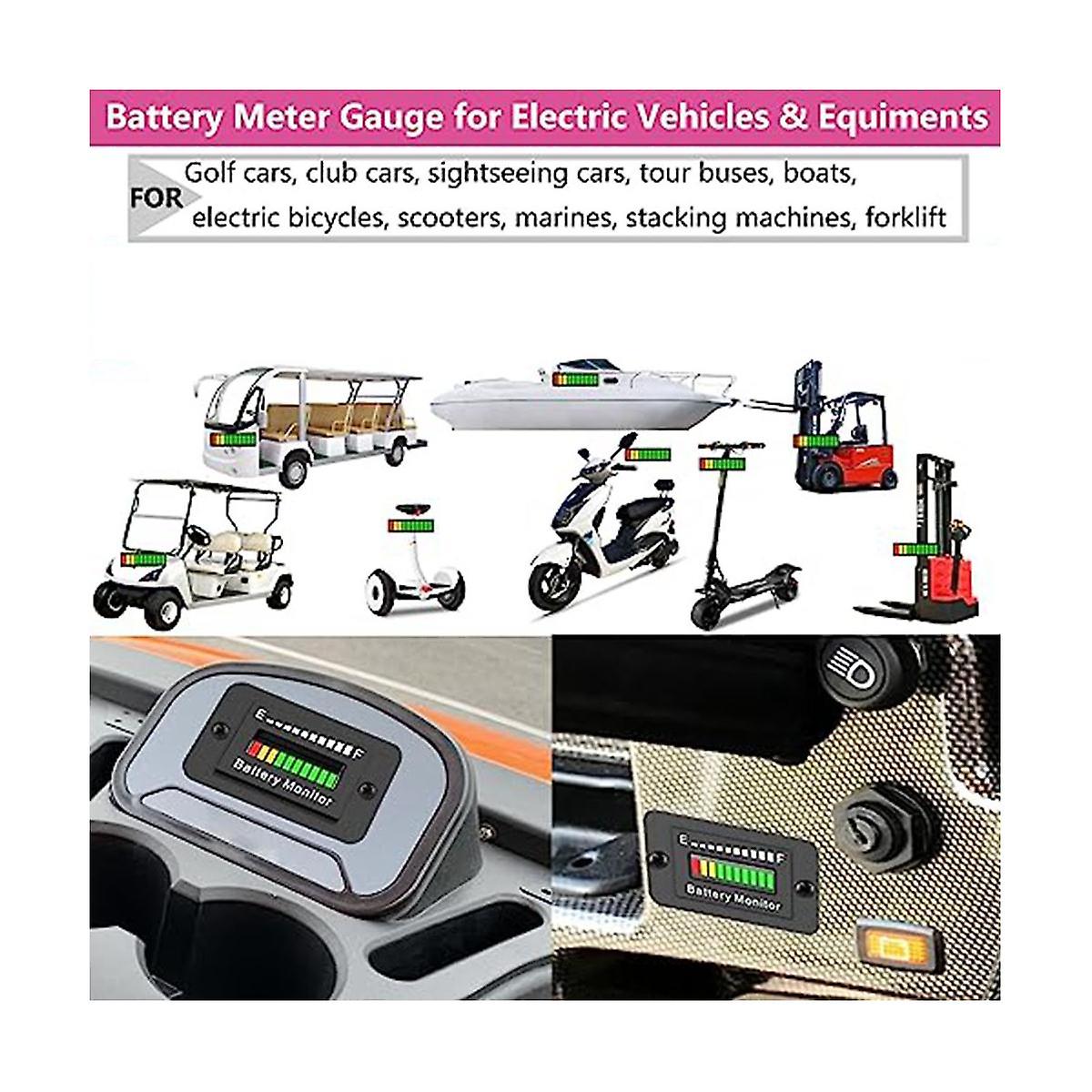 12V 24V 36V 48V 60V 72V LED Battery Monitor Gauge Battery Fuel Gauge ...