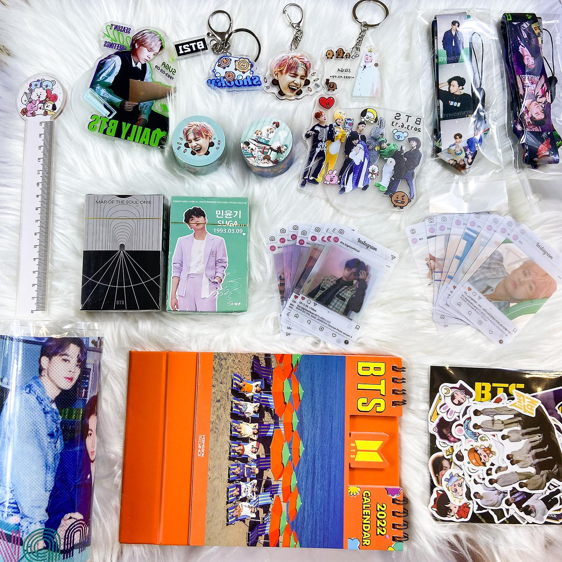 BTS Personal Calendar Sticker Large Gift Box Gold Taiheng Small Card ...