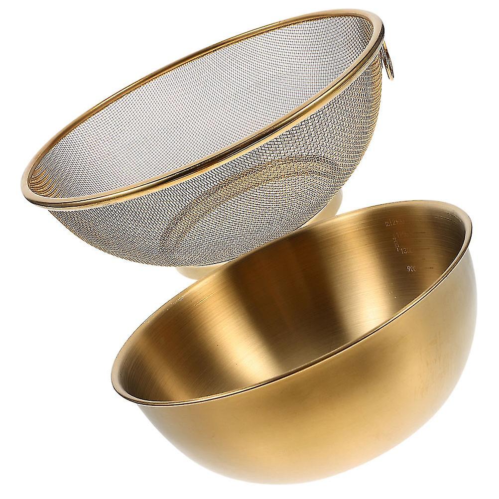 1 Set Stainless Steel Colander and Bowl Set Kitchen Colander Strainer ...