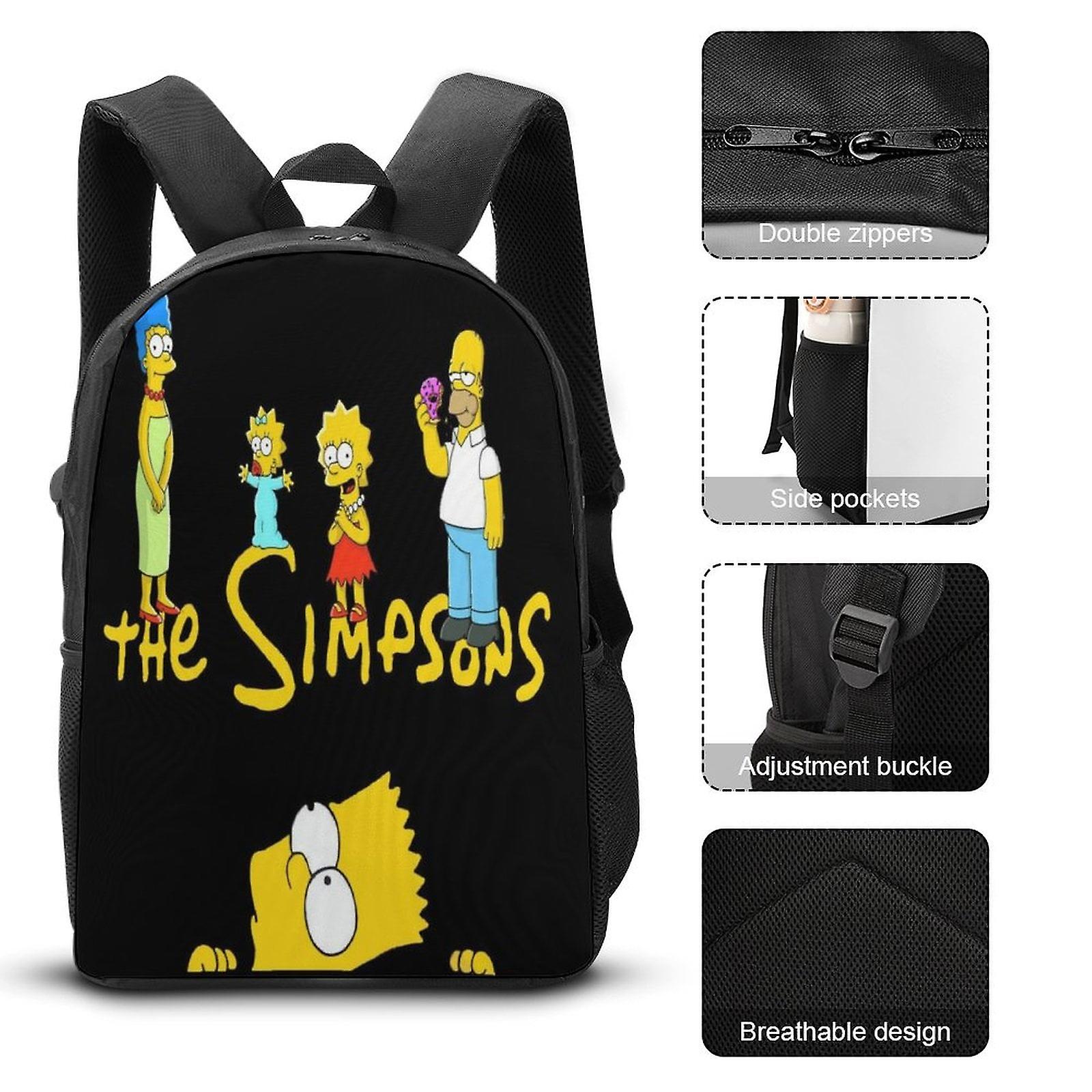 Simpsons Backpack With Lunch Bag Pencil Bag 3D Printing Cartoon ...