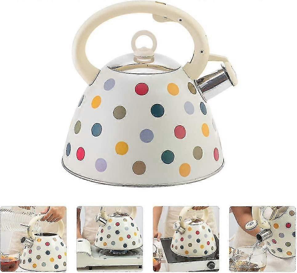 3 Liter Cute Tea Kettle Whistling Colorful Polka Dots Kettle | Fruugo UK