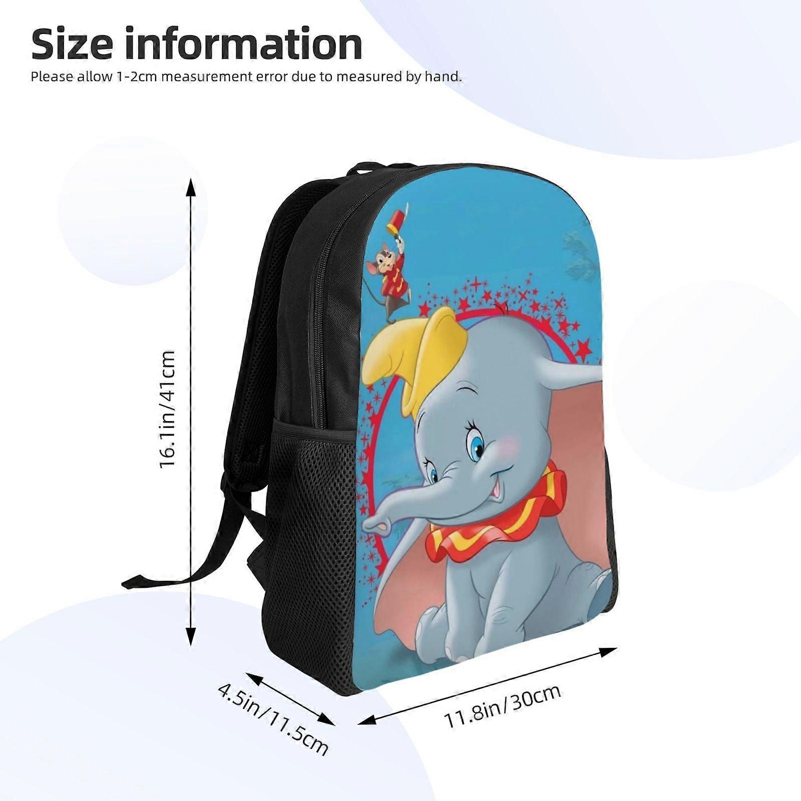 Dumbo Anime Backpack Cartoon Travel Bags 3D Printed Casual Daypacks ...
