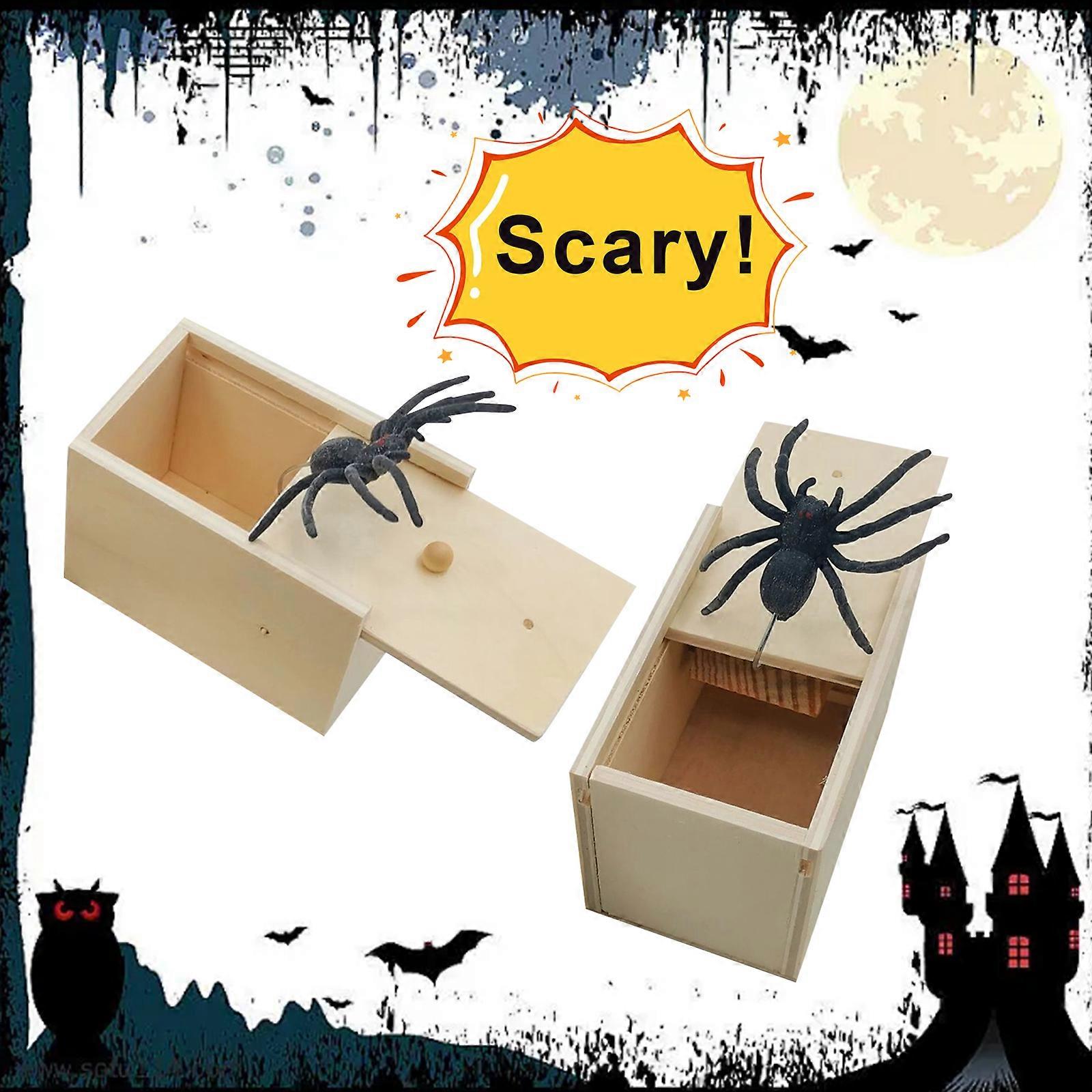 Spider Scare Prank Box, Hilarious Wooden Scare Box,Handmade Fun Joke ...