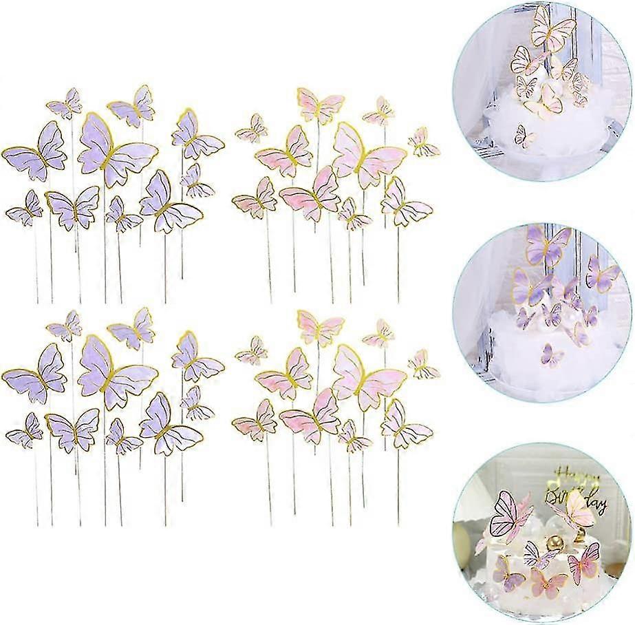 3d Butterfly Cupcake Toppers Butterfly Cake Picks With Dot Glue And ...