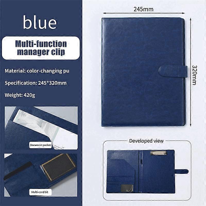 A4 Leather Folder Multifunctional Business Contract Folder with Notes ...