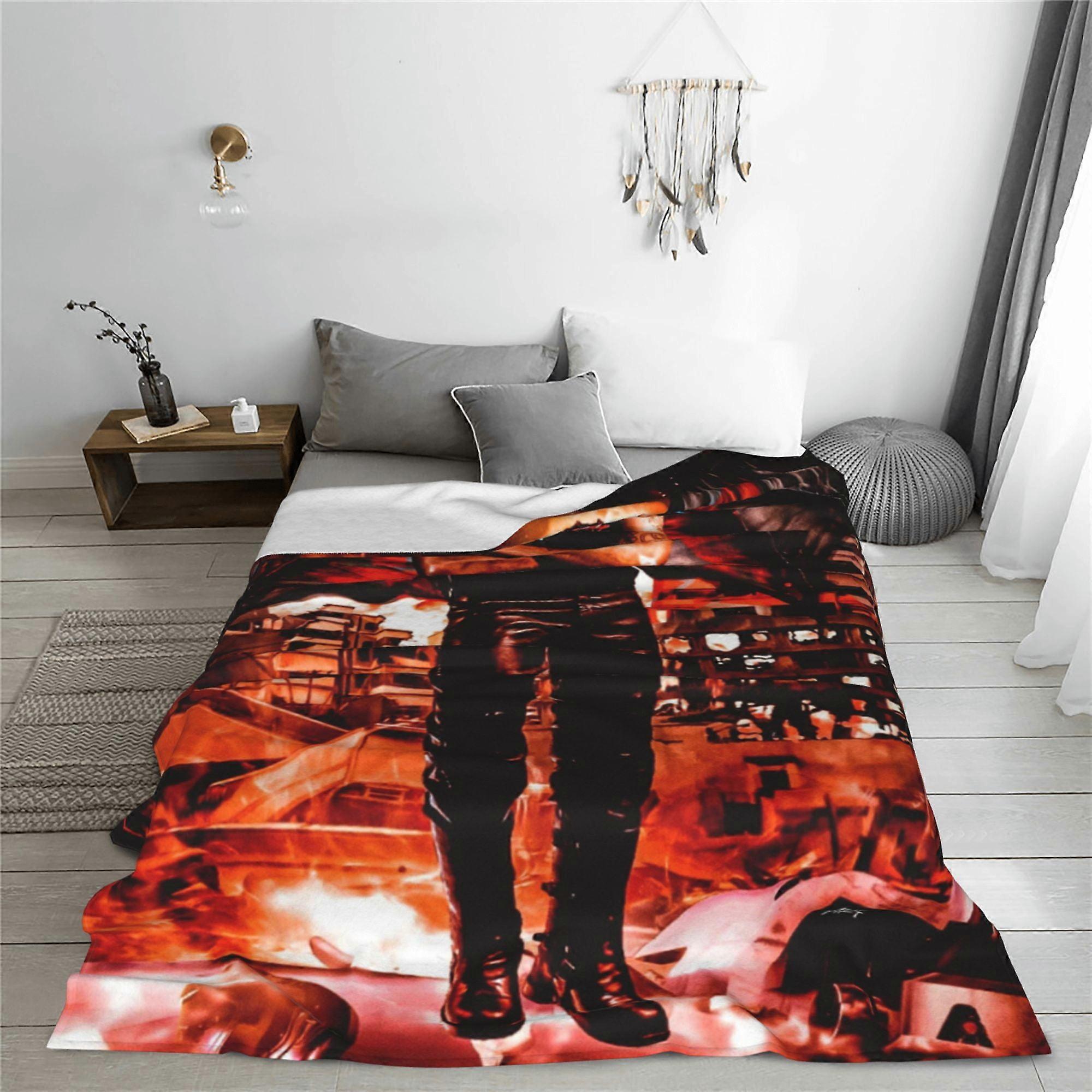 SYSFOURC Playboi Carti Throw Blanket for Bed,Soft Collage Blanket for ...