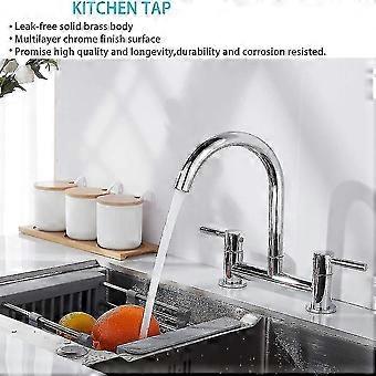 Kitchen Sink Mixer Tap,2 Hole Kitchen Mixer Tap,dual Lever Bridge ...