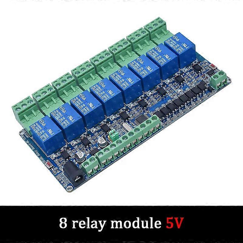5V 12V Modbus Rtu 4 8 channel Relay Module RS485 TTL Communication 4 8 way Input Relay Module ...