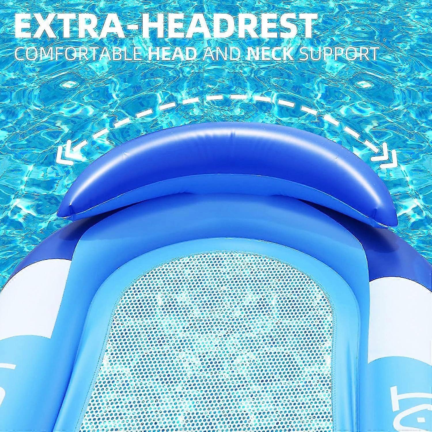 Floating Pool Hammock With Headrest, Floating Water Hammock, Inflatable ...