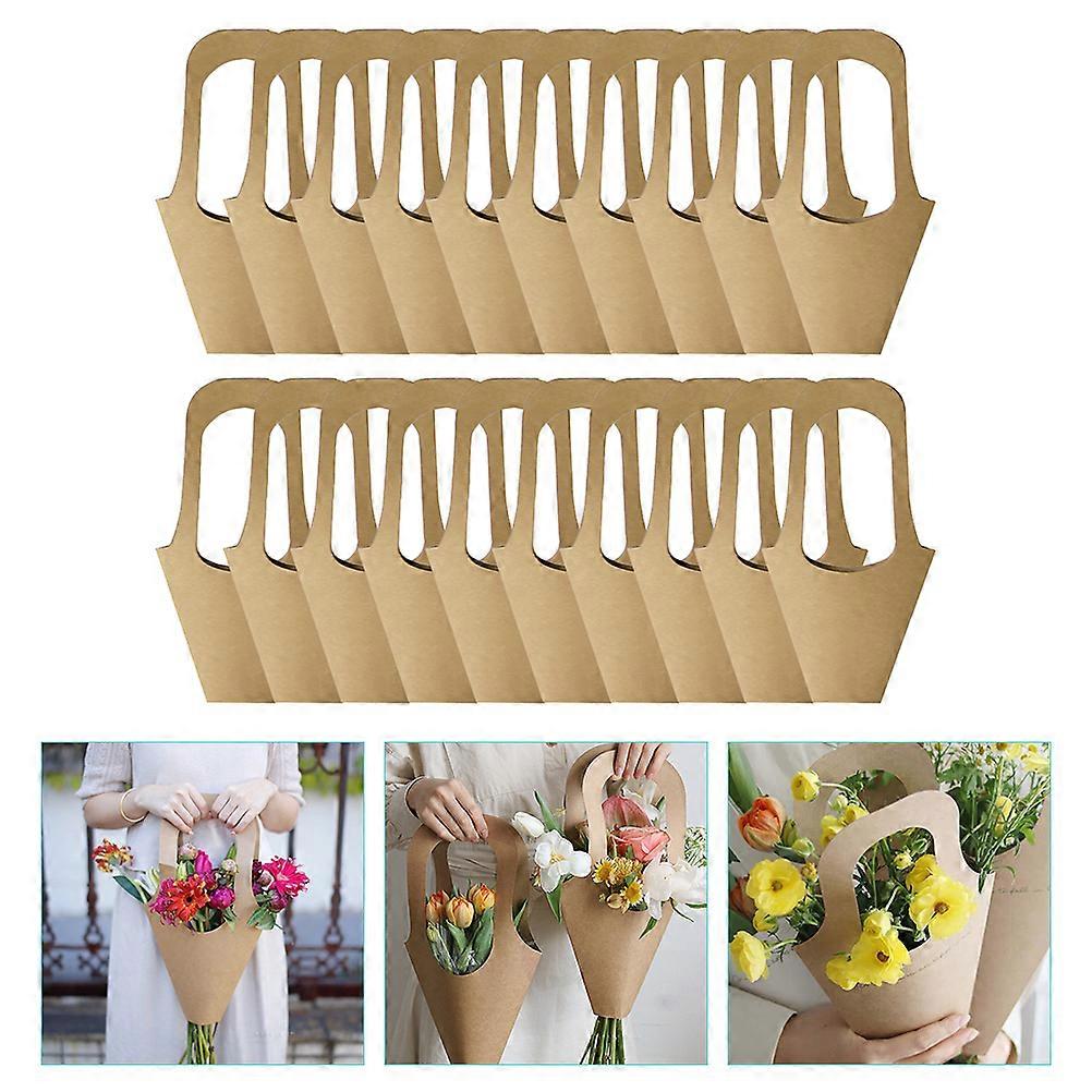 20 Pcs Wrapping Paper Tote Bouquets Tote Flower Bouquets Bags Empty ...