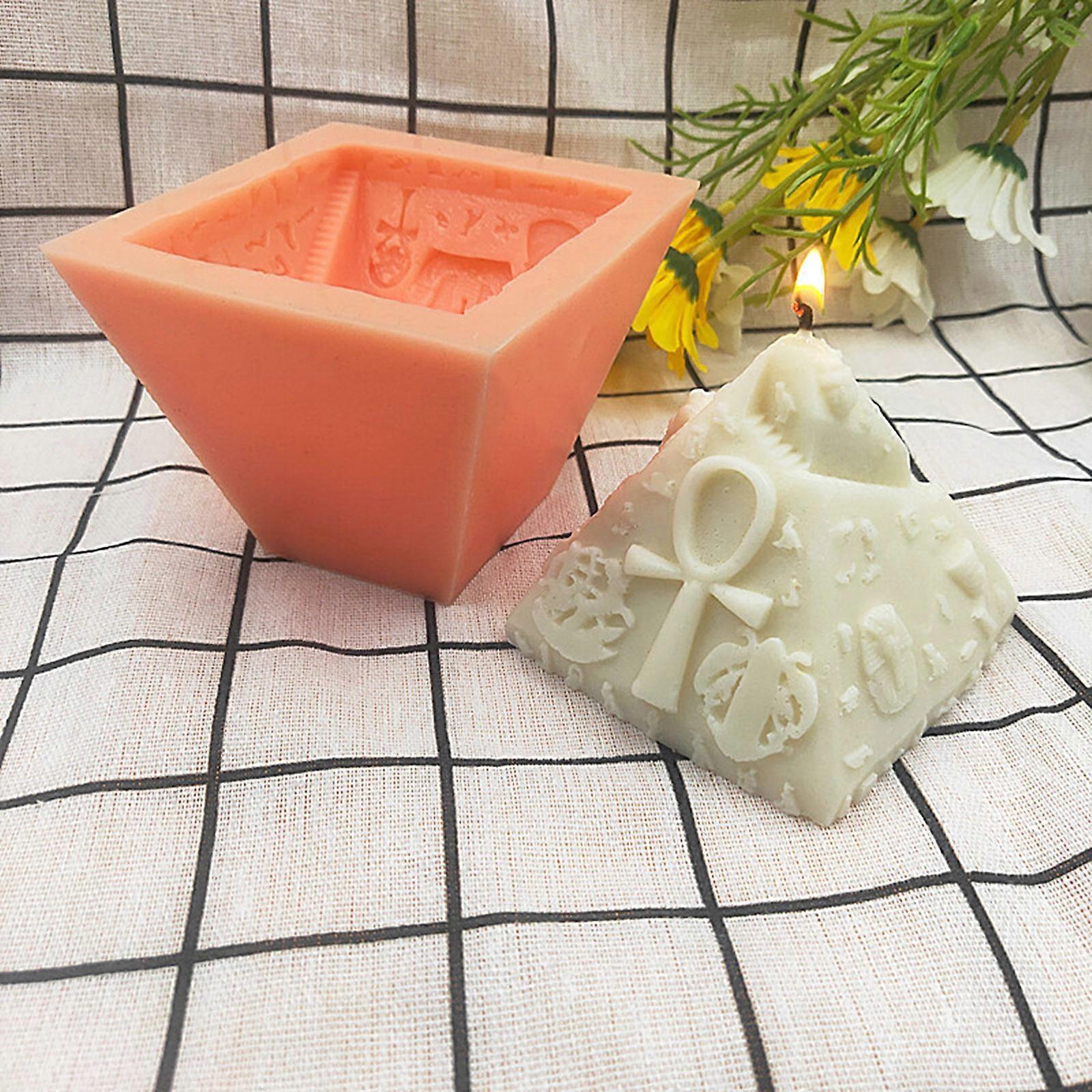 3D Egyptian Pyramid Silicone Candle Mold Handmade Fondant Plaster Mould ...