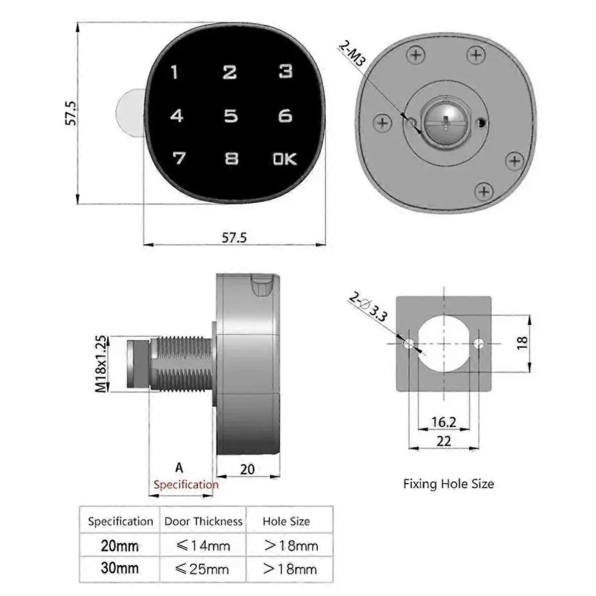 Digital Electronic Smart Mailbox Lock Touch Screen Lock File Iron Steel ...