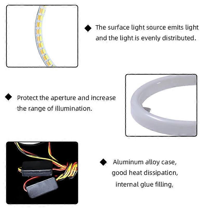 Car Angel Eyes Led Car Headlight DRL Daytime Running Light Auto Halo ...