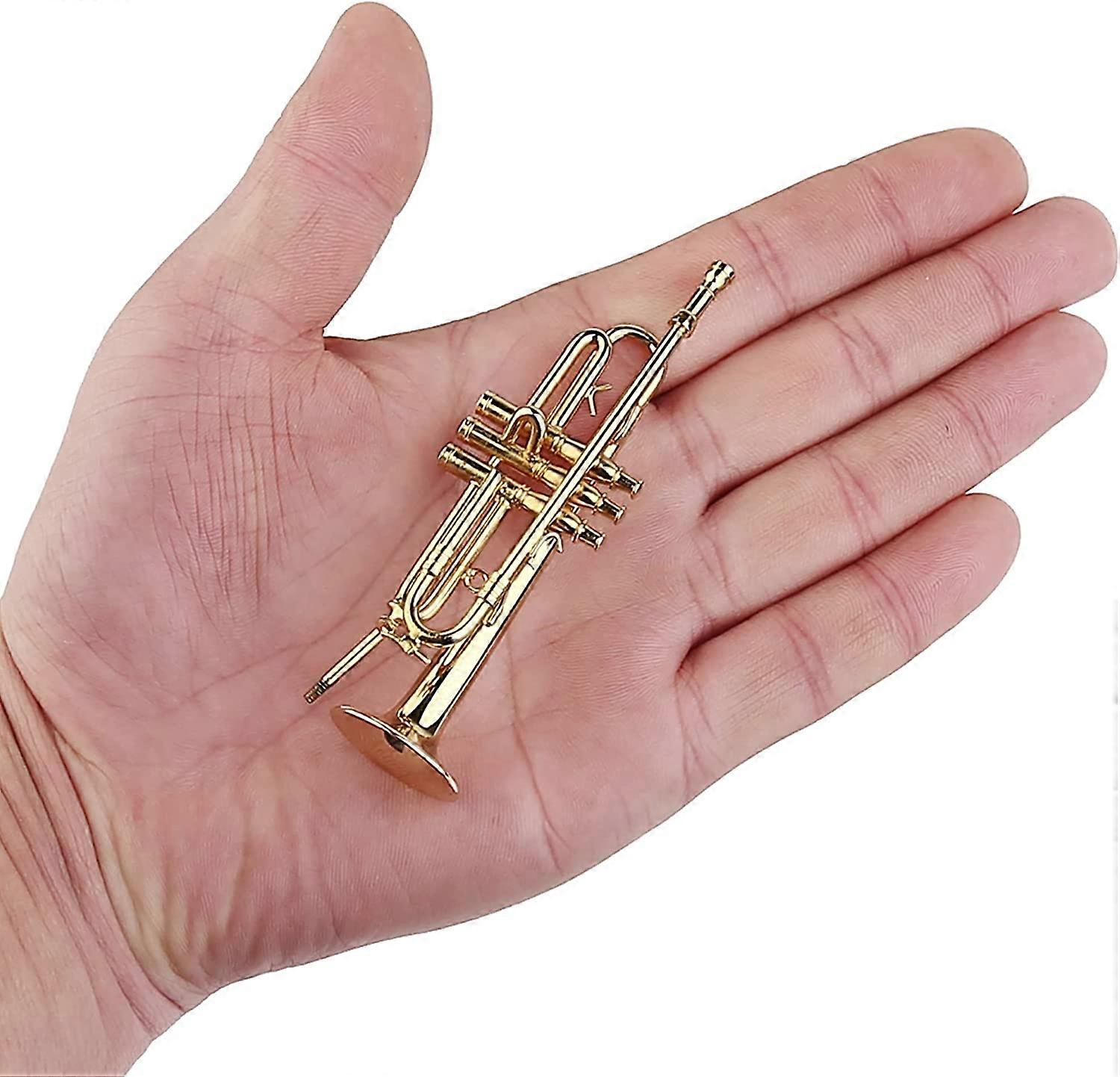 Brass Mini Trumpet with Stand and Case Mini Musical Instrument Mini ...